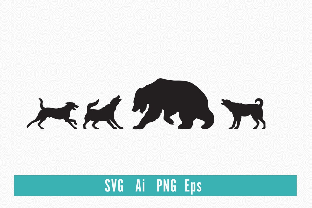 Hounds Treed Bear Svg, Hunting Dogs Svg, Bear Hunting Svg, Svg Eps ...