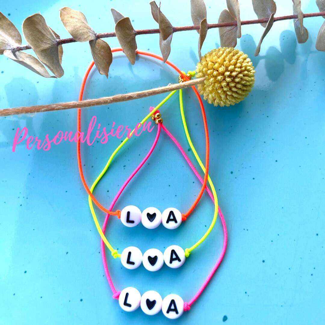 Personalisiertes Neon Armband - Etsy