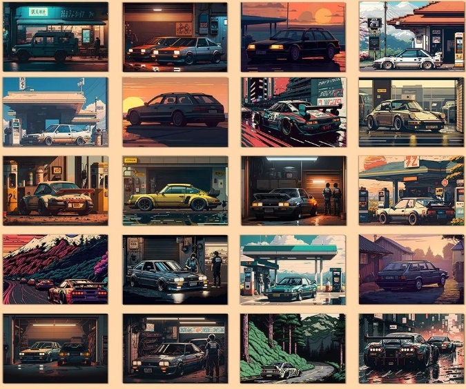 50PCS Japanese Pixel JDM Retrofit Racing Vinyl Stickers - Etsy