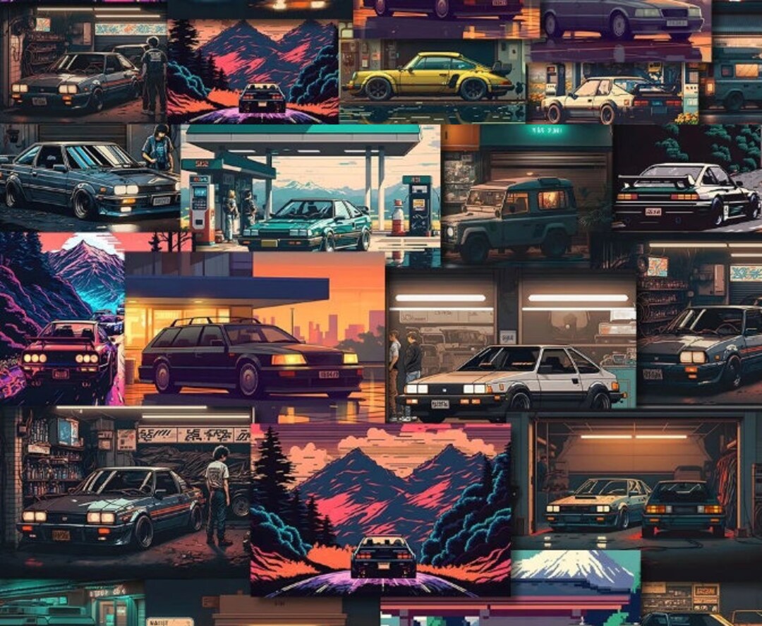 50PCS Japanese Pixel JDM Retrofit Racing Vinyl Stickers - Etsy