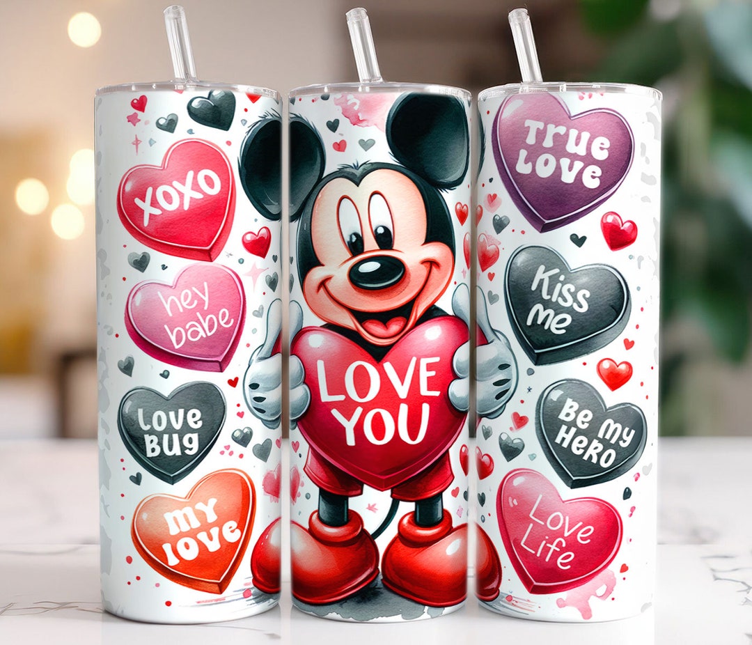 Süßer Valentine Maus Becher, 20 Unzen Skinny Becher, Cartoon Valentine ...