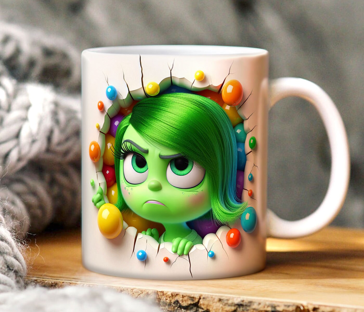 Bundle 3D Mug Inside Out 2 Wrap, 11oz 15oz Inside Out Mug, Mug Wrap ...