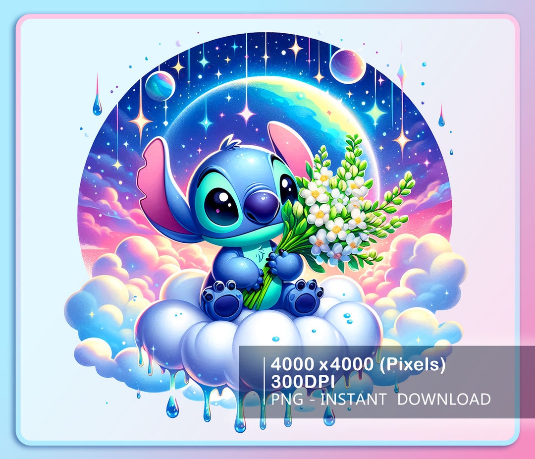 Stitch Galaxy Planet Funny Design, Dreammy Stitch Design Png, Floral ...