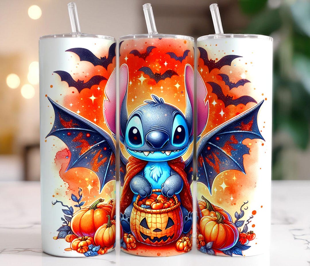 Stitch Spooky Season Tumbler, 20oz Skinny Tumbler, Halloween Tumbler ...
