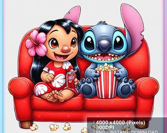 Lilo and Stitch Popcorn Cinema Png, Stitch Drink Dr Pepper Png, Stitch ...