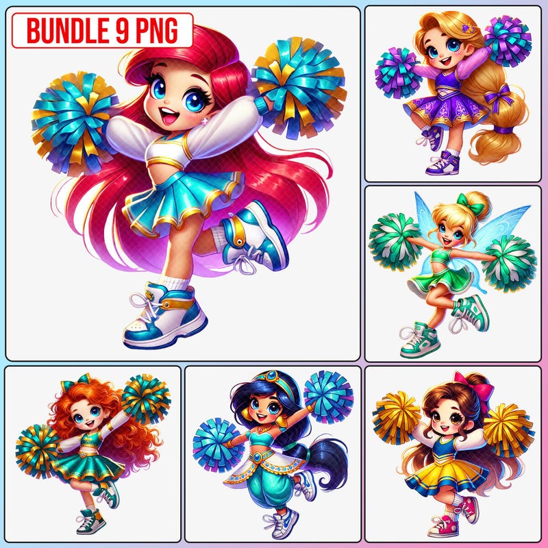 Cheerleader Sublimation Designs - Etsy