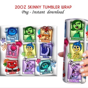 3D Inflated Inside Out 2 Tumbler Wrap, Puffy Inside Out Tumbler, It's ...