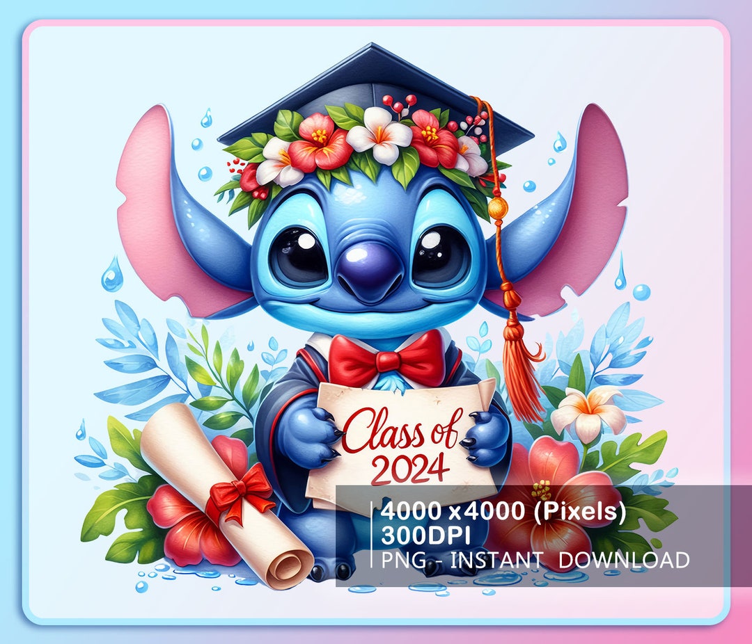 Stitch Graduation 2024 Png, Stitch Class of 2024 Png, Stitch Design Png ...