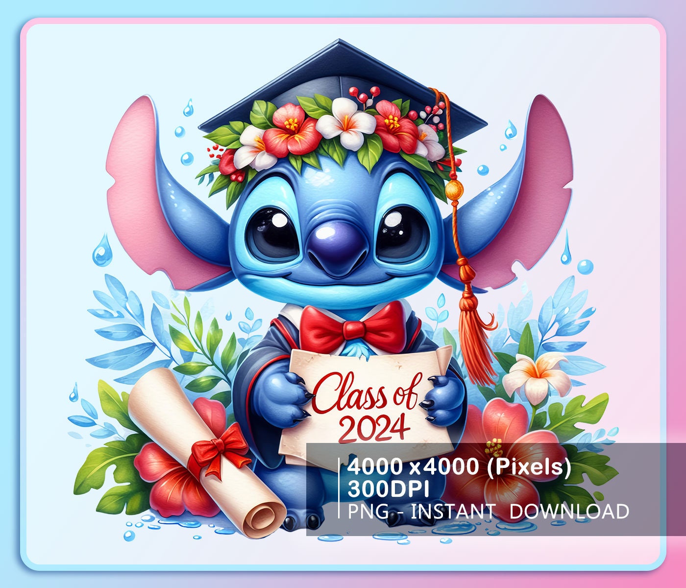 Stitch Graduation 2024 Png, Stitch Class of 2024 Png, Stitch Design Png ...