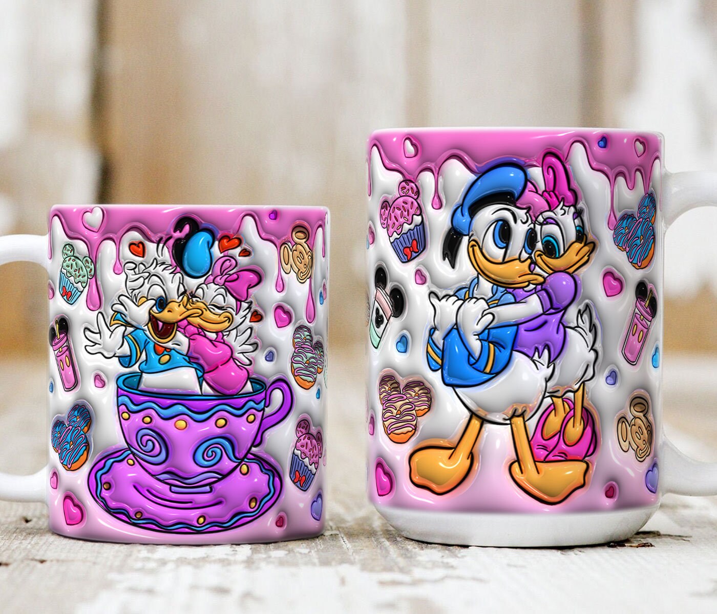 Bundle Cartoon Inflated Mug Wrap, 3D Puffy Cartoon Movie Mug Wrap, 11oz ...