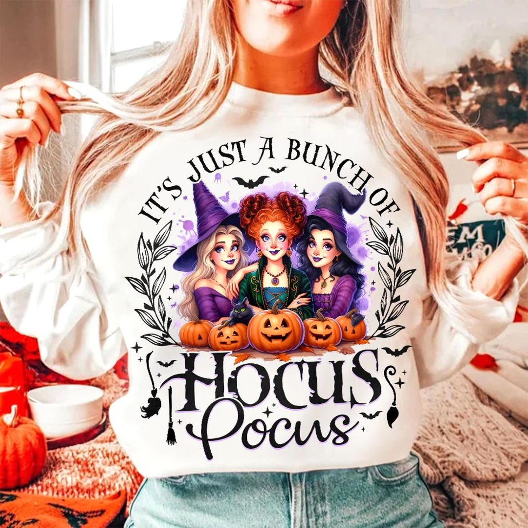 Retro Hocus Pocus Halloween Png, Retro Witches Movie Png, Three With ...
