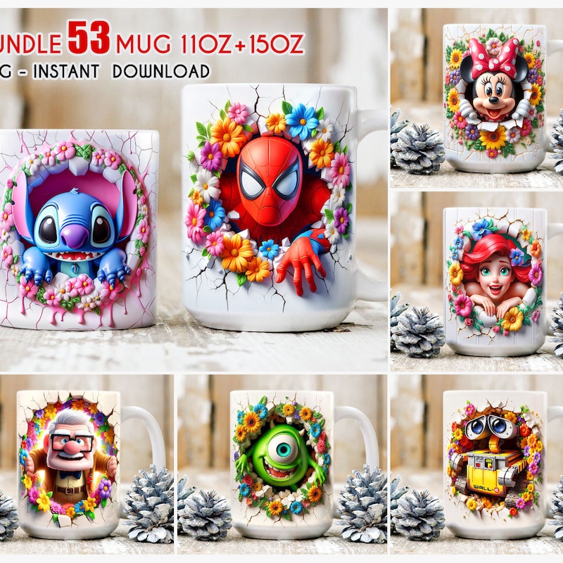 Custom Mugs Cartoon - Etsy