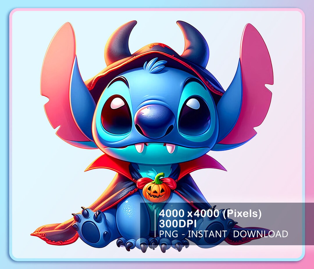 Funny Stitch in Bat Costume Halloween Png, Stitch Cosplay Png, Spooky ...