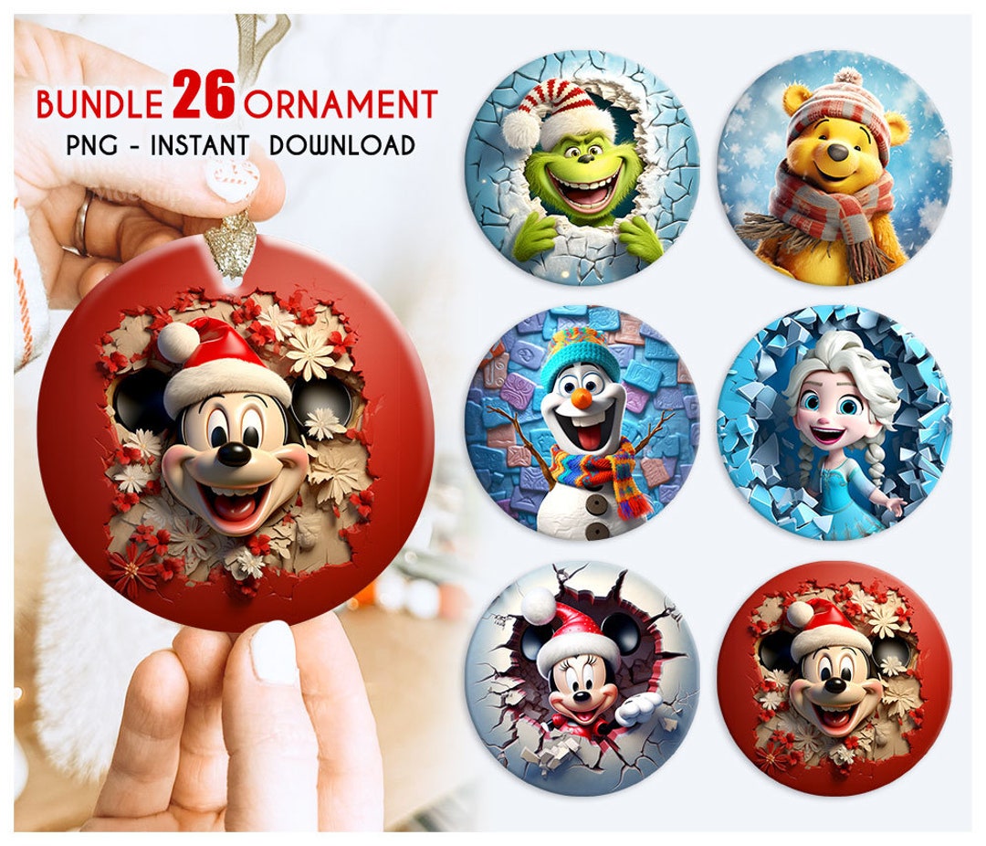 3D Bundle 26 Files Ornament Cartoon Christmas, 3D Christmas Break ...