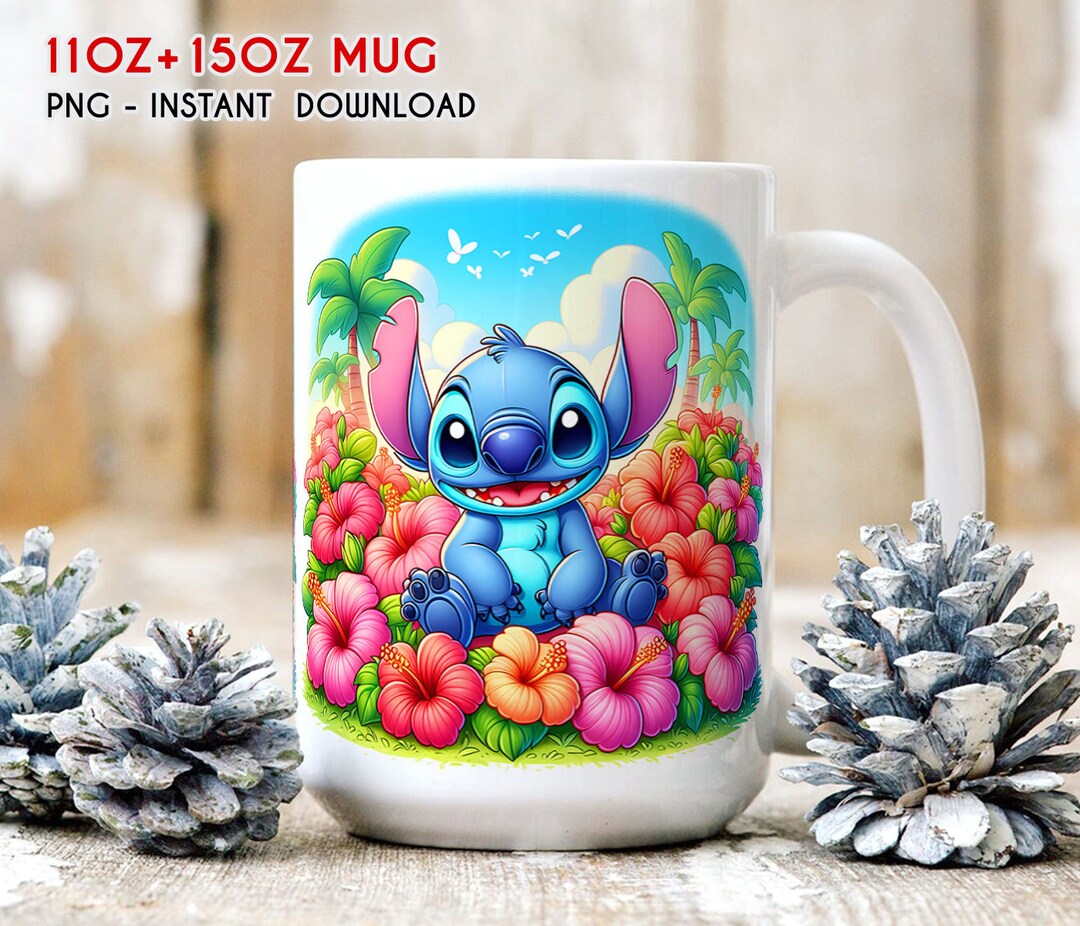 Summer Colorful Stitch Mug Wrap, Summer Vibes Mug, 11oz 15oz Mug, Beach ...