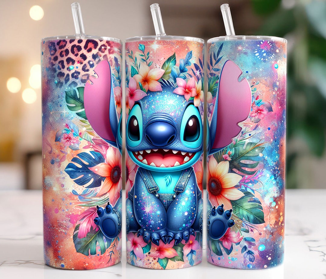 Glitter Stitch Leopard Floral Tumbler Wrap Png, 20 Oz Skinny Tumbler ...