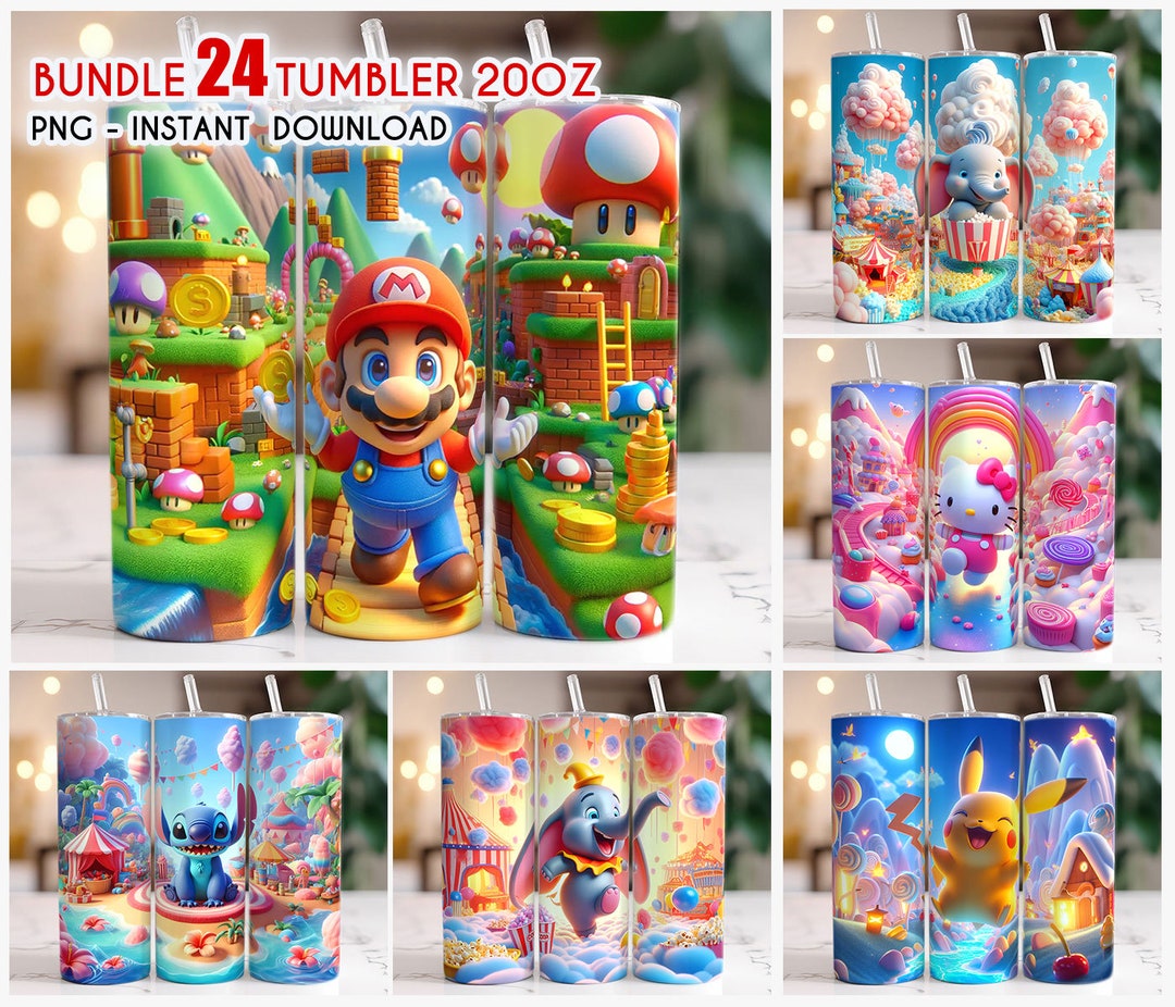 Bundle 24 Cartoon Magic Tumbler, Wonderful Land Tumbler, Magic 20oz ...