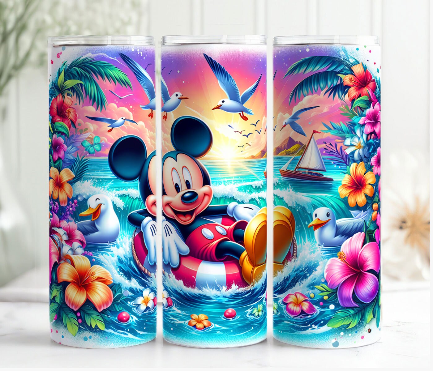 Cartoon Summer Pool Tumbler Wrap, Cartoon Tumbler, 20oz Skinny Tumbler ...