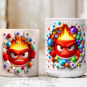 Bundle 3D Mug Inside Out 2 Wrap, 11oz 15oz Inside Out Mug, Mug Wrap ...