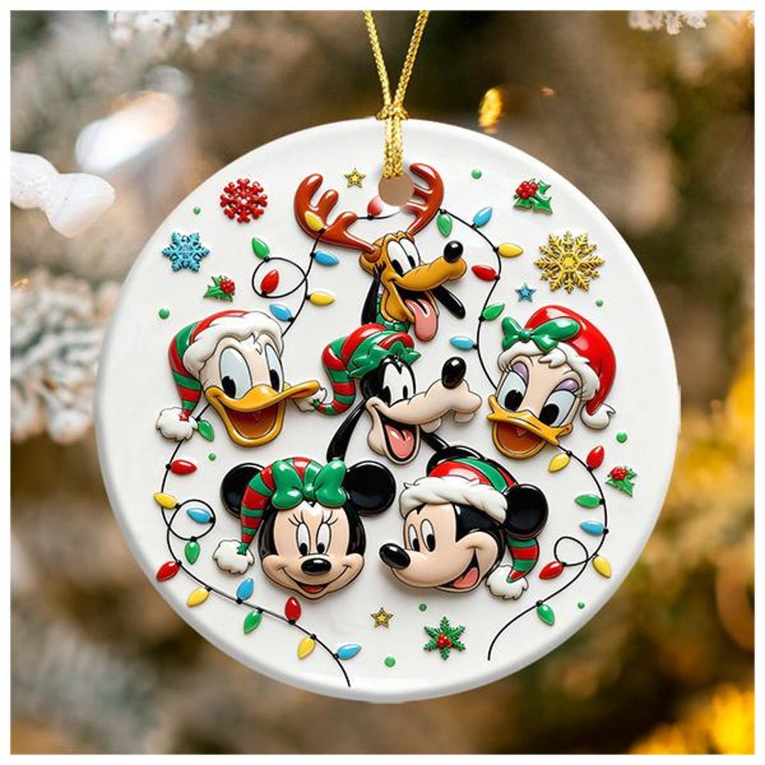 3D Ceramic Effect Cartoon Ornament Png, Mouse and Friends Ornament ...