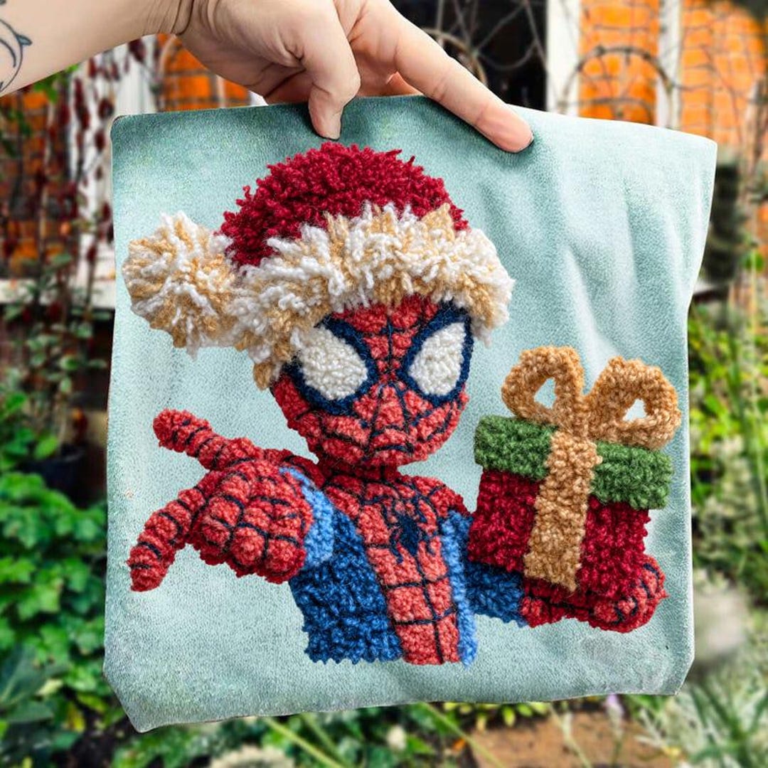Latch Hook Yarn Spiderman Png, Trendy Yarn Crochet Superhero Png, Santa ...