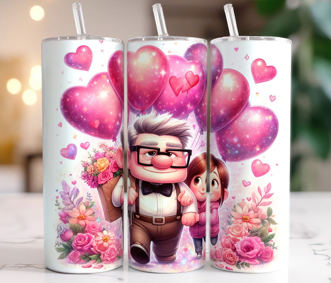 Carl and Ellie Valentine Tumbler Wrap, Cartoon Valentine Tumbler Wrap ...