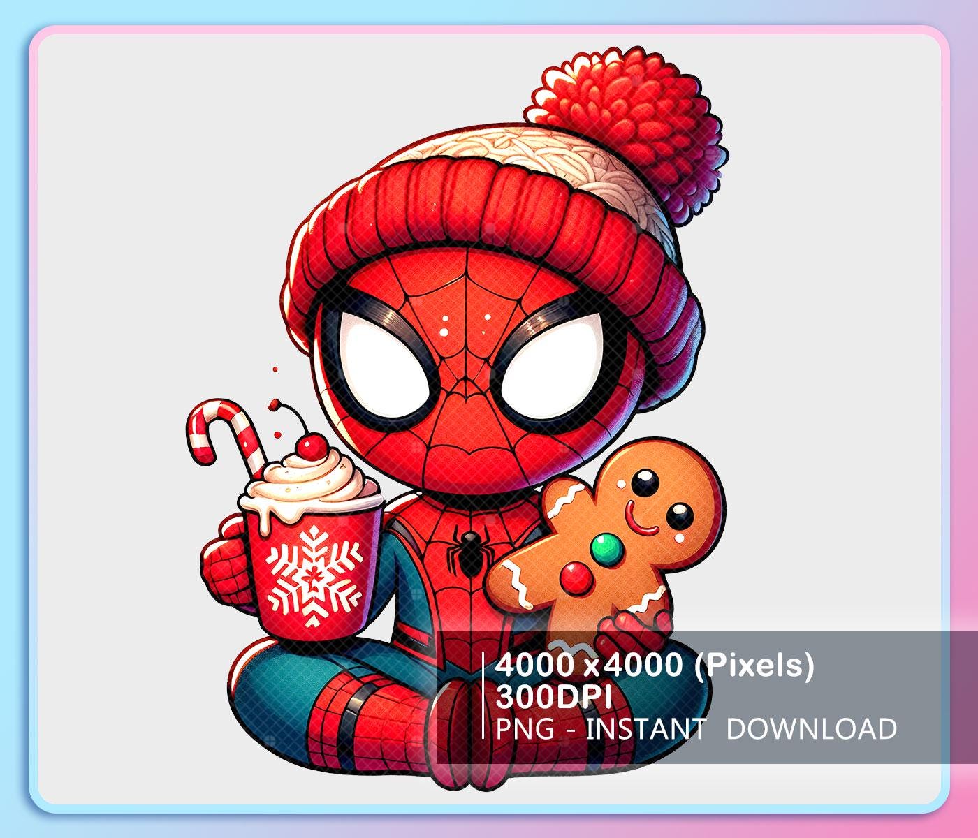 Spiderman Navidad Png, Superhéroe Navidad Café Png, Sublimación Navidad ...