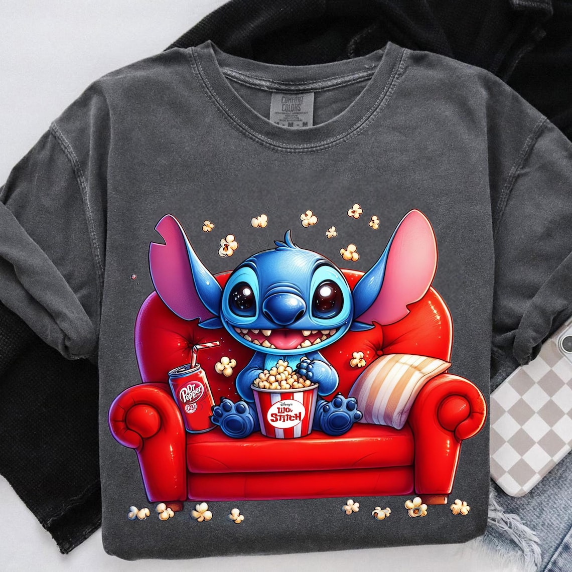 Lilo and Stitch Popcorn Cinema Png, Stitch Drink Dr Pepper Png, Stitch ...
