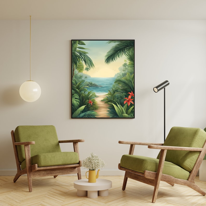 Tropical Wall Art Tropical Prints Tropical Poster Jungle Landscape ...