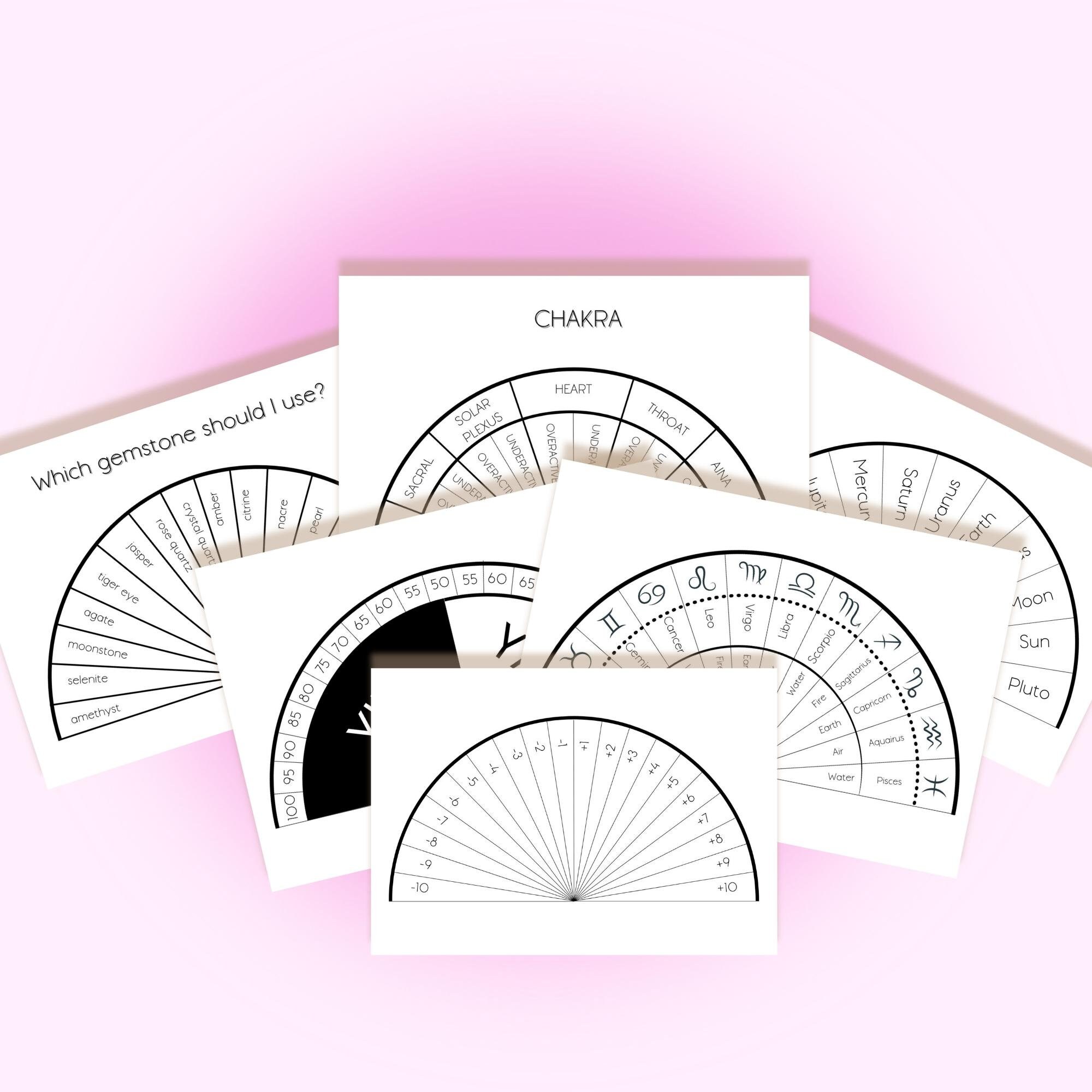 Pendulum Chart Bundle Printable Pages Dowsing Chart, How to Use ...