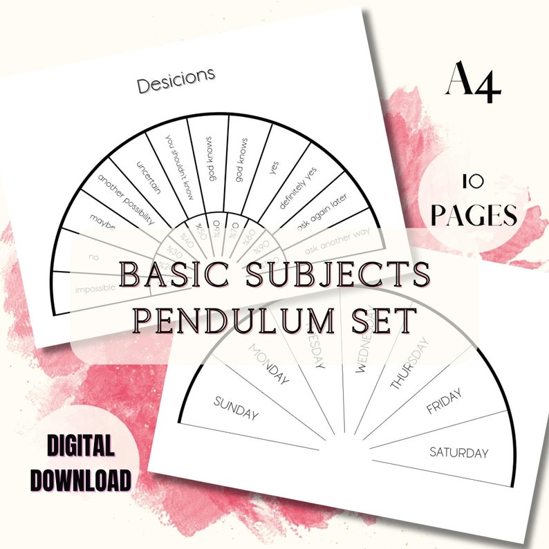 Pendulum Chart Printable Pages Dowsing Chart Dowsing Printable Pages ...