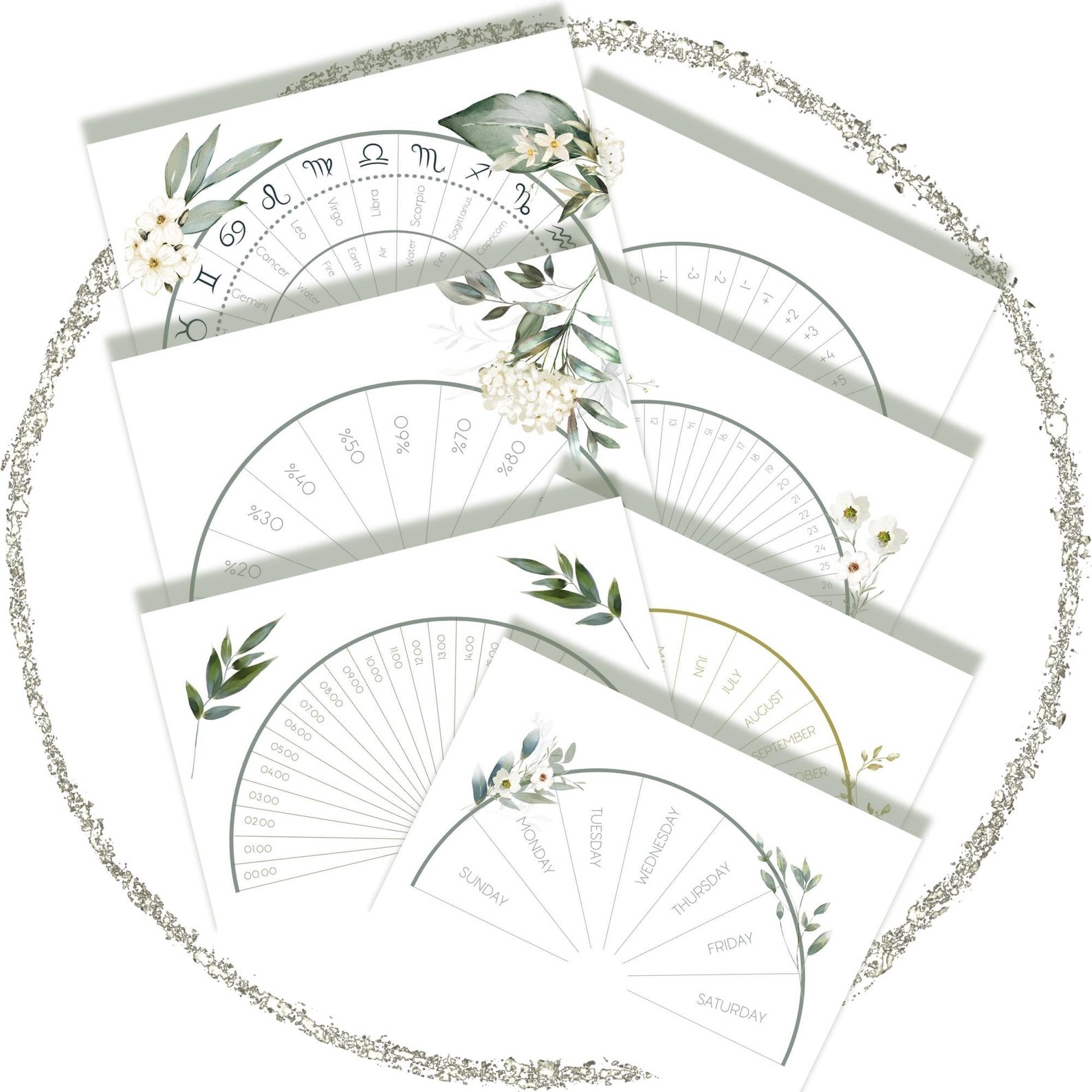 Pendulum Chart Bundle Printable Pages Dowsing Chart, How to Use ...