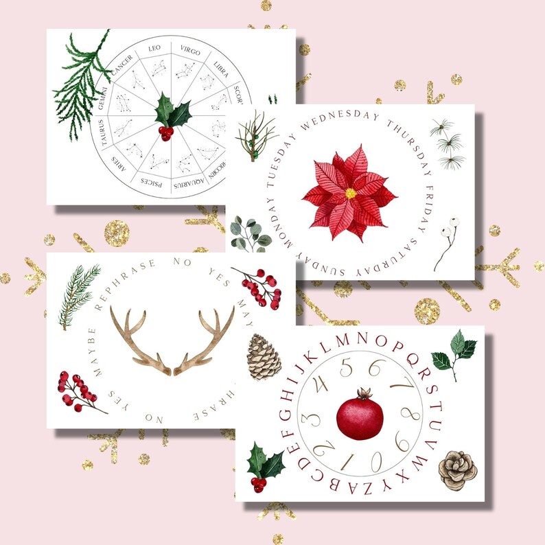 Pendulum Chart Bundle Christmas Printable Pages Dowsing Chart, How to ...