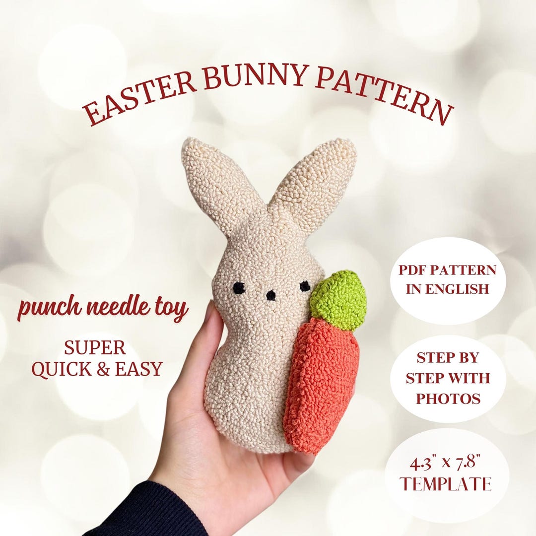 Punch Needle Toy Pattern Easter Bunny Punch Needle Patterns Bunny ...