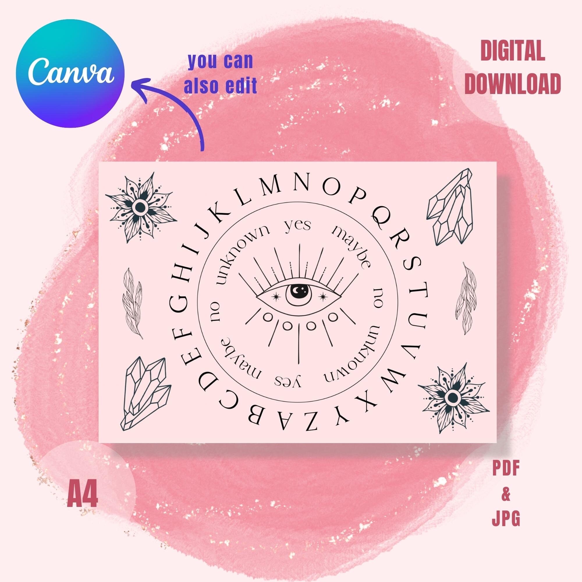 Pendulum Board Printable Chart Pages Dowsing Chart Pages Alphabet ...