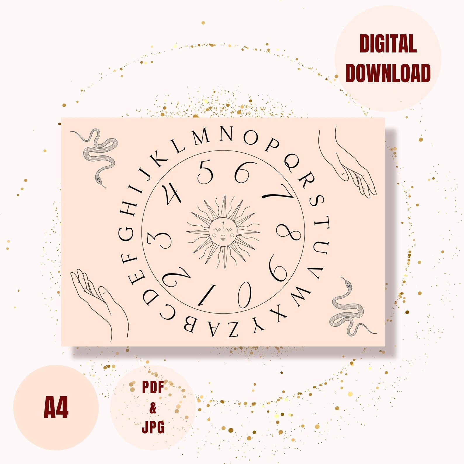 Pendulum Board Printable Chart Pages Dowsing Chart Canva Editable ...