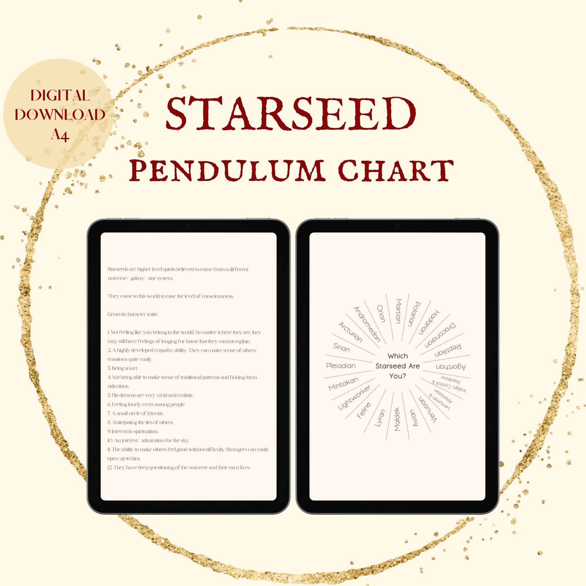 Starseed Pendulum Chart Printable Dowsing Chart Pendulum Template Past ...