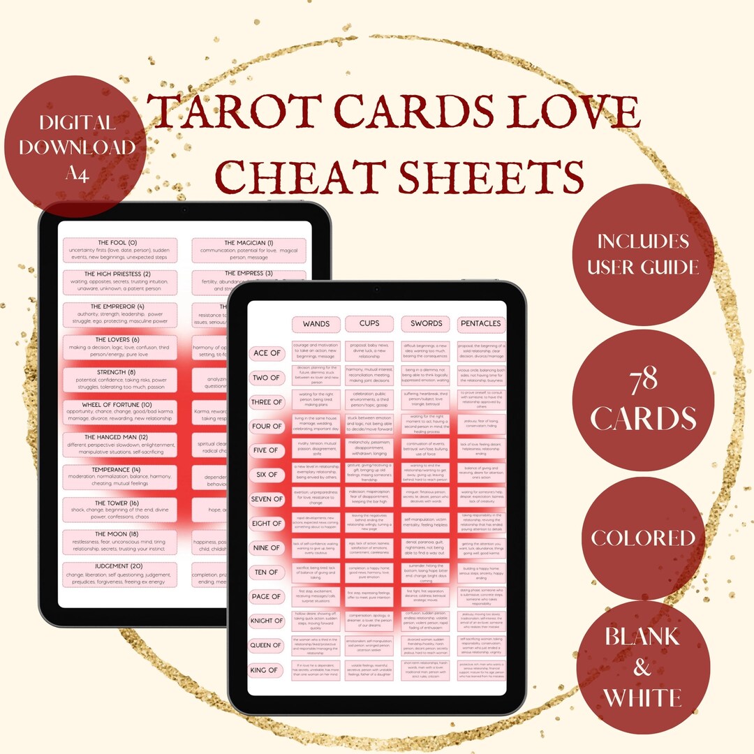 Tarot Meanings Love Cheat Sheets Tarot Cards Symbolism Tarot for ...