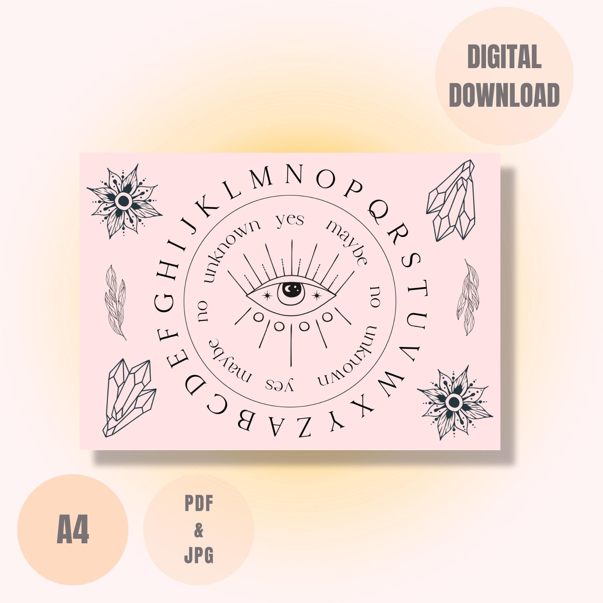 Pendulum Board Printable Chart Pages Dowsing Chart Alphabet Editable ...
