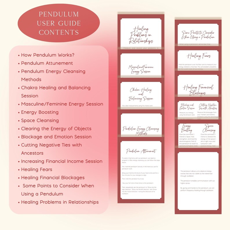 Pendulum Chart Bundle Printable Pages Dowsing Chart, How to Use ...