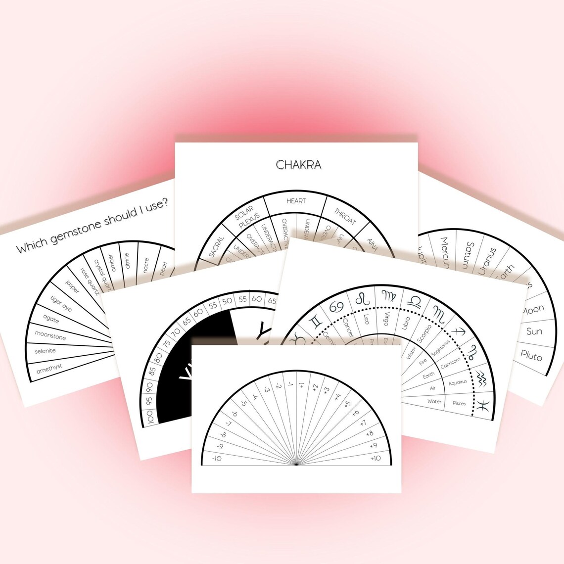 Pendulum Chart Bundle Printable Pages Dowsing Chart, How to Use ...