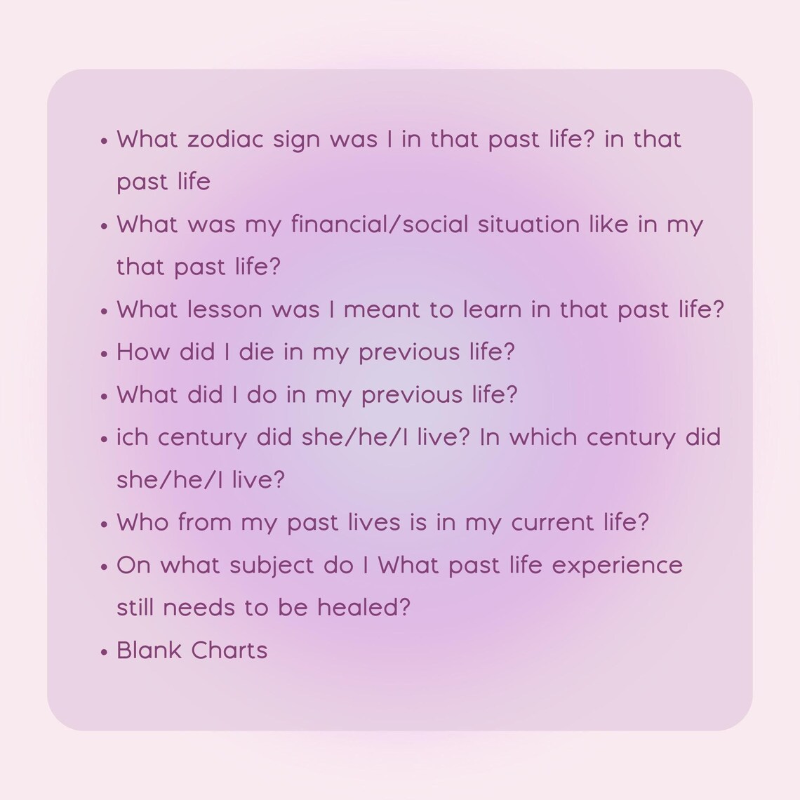 Past Lives Pendulum Charts Printable Dowsing Chart, Pendulum Blank ...