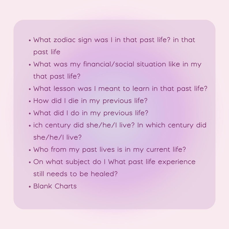 Past Lives Pendulum Charts Printable Dowsing Chart, Pendulum Blank ...