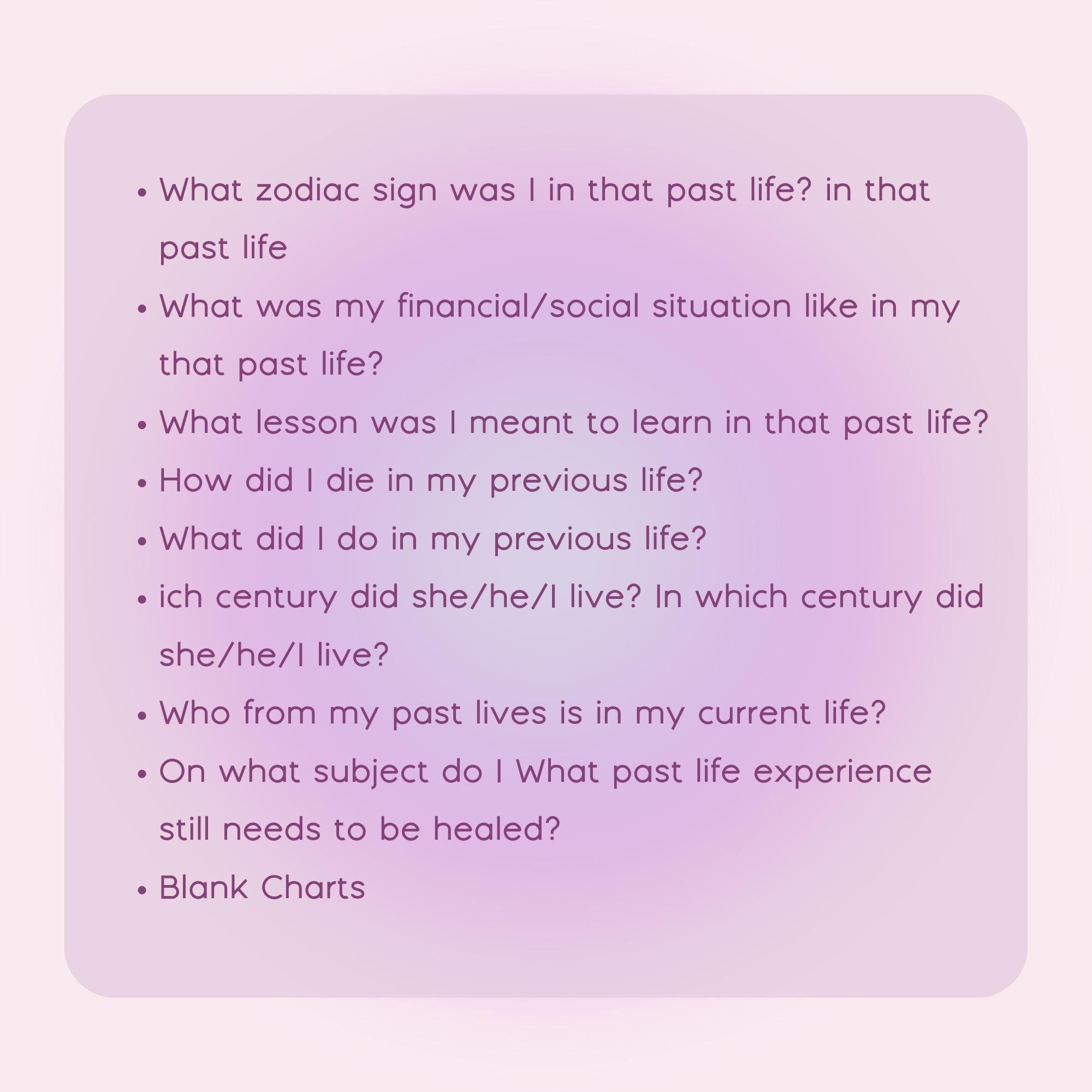 Past Lives Pendulum Charts Printable Dowsing Chart, Pendulum Blank ...