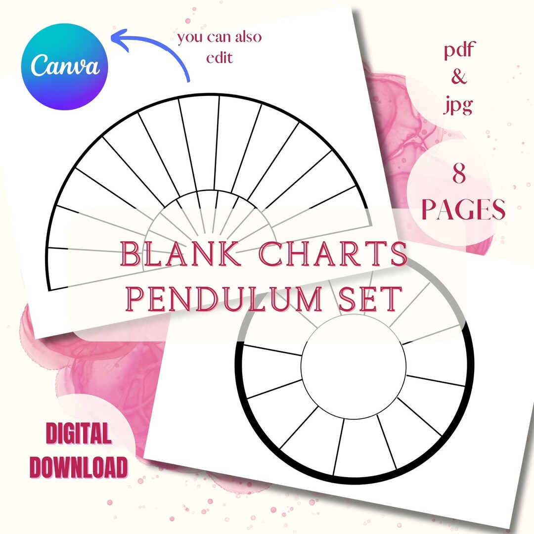 Pendulum Chart Bundle Printable Pages Dowsing Chart Pages Blank Charts ...