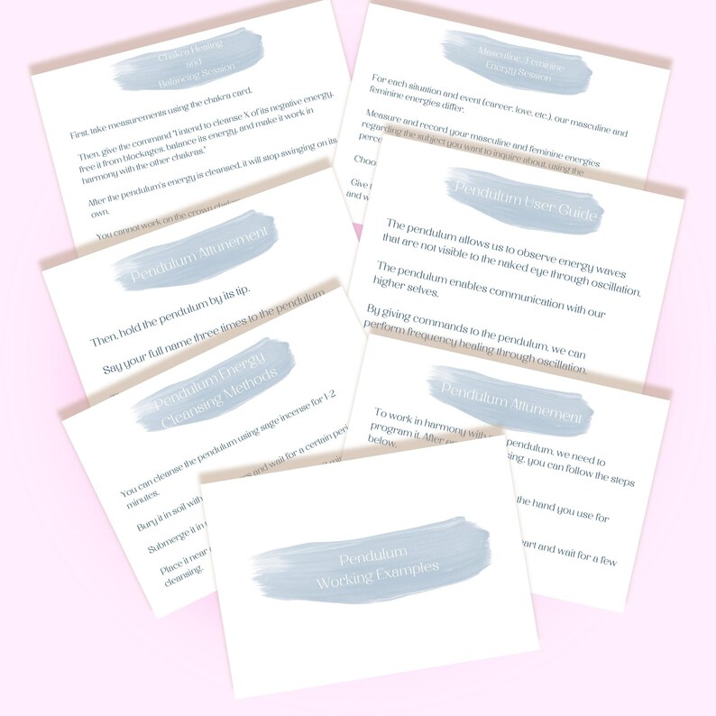 Pendulum Chart Bundle Printable Pages Dowsing Chart, How to Use ...