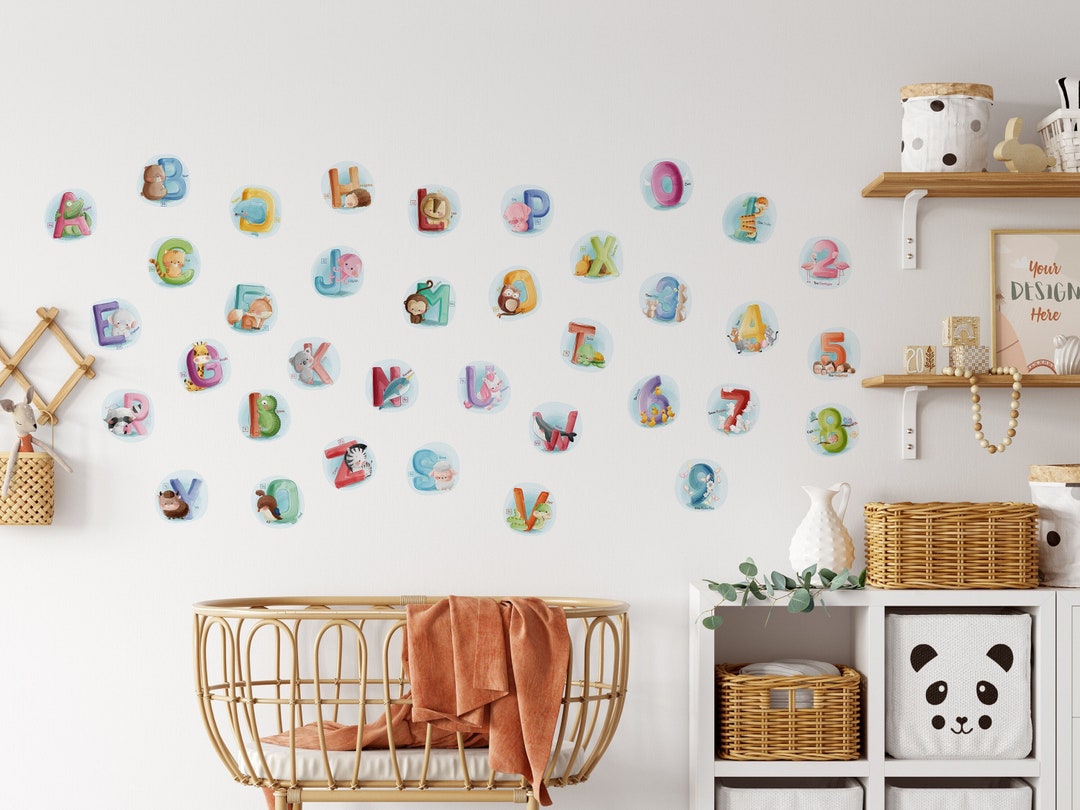 Animal Alphabet Wall Stickers, Children's Early Education Room ...
