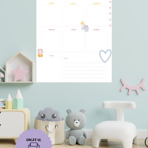Editable Planner Homeschool for Kids, Kids Weekly Planner, Kids Monthly ...