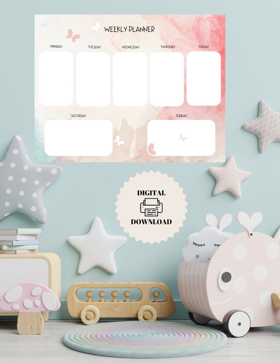 Kids Weekly Planner Printable, Children's Weekly Planner, Homeschool ...