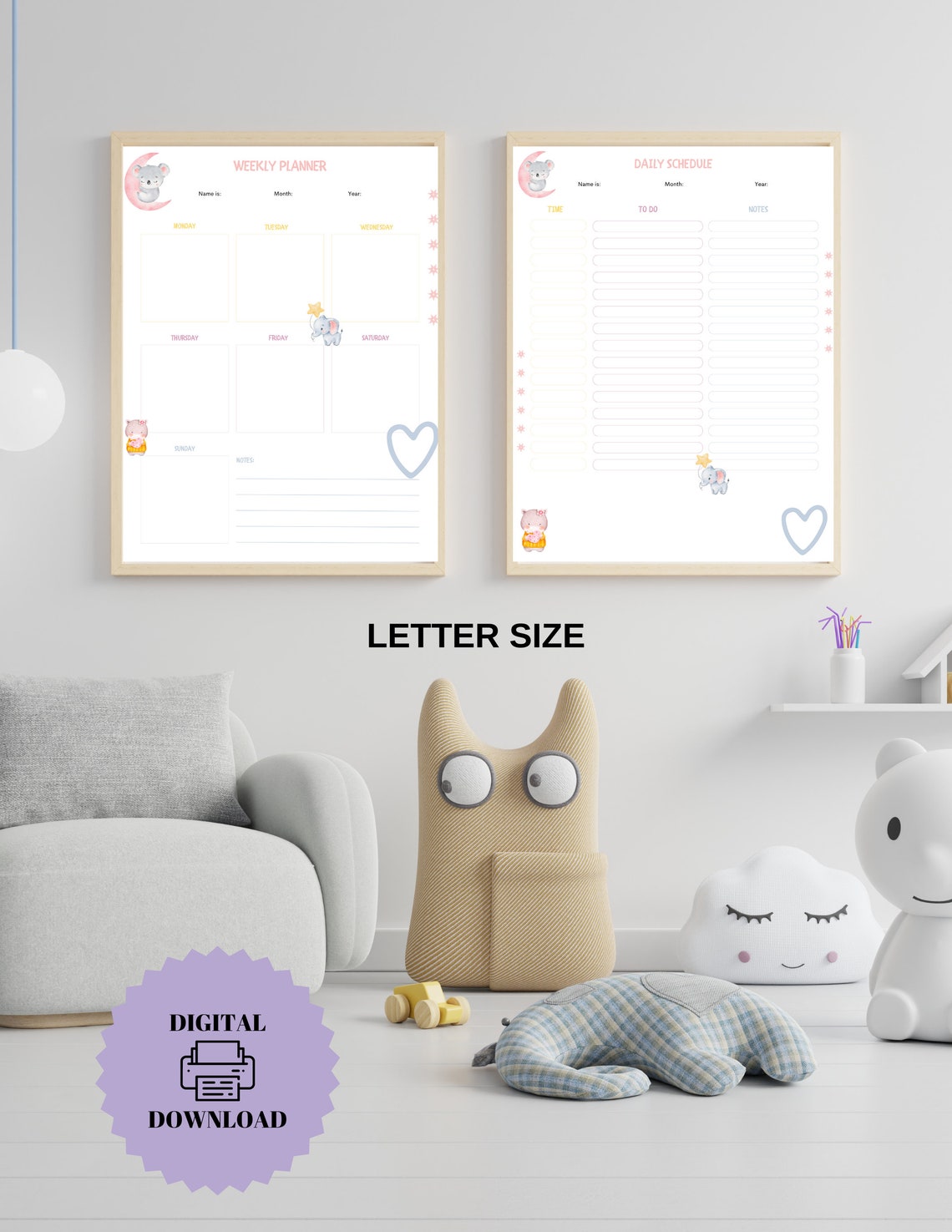 Editable Planner Homeschool for Kids, Kids Weekly Planner, Kids Monthly ...